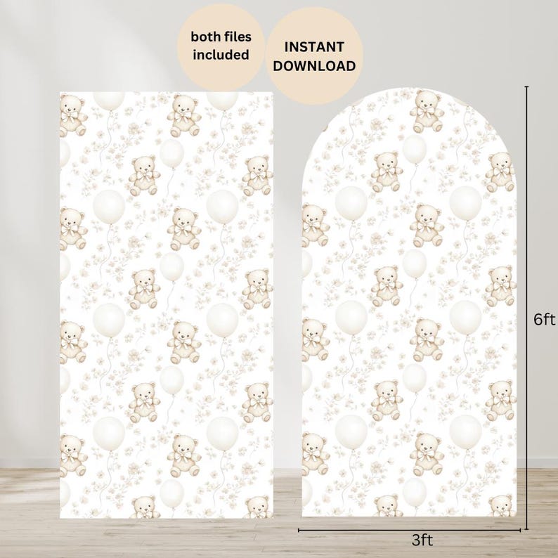 Teddy Bear Arch Backdrop Digital File | Teddy Bear Birthday Decor ...