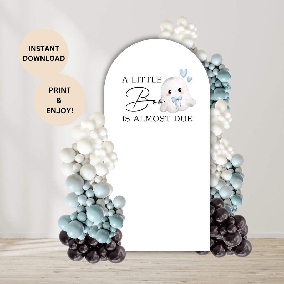 A Little Boo is Almost Due Arch Backdrop – Baby Shower Decor for Boy ...