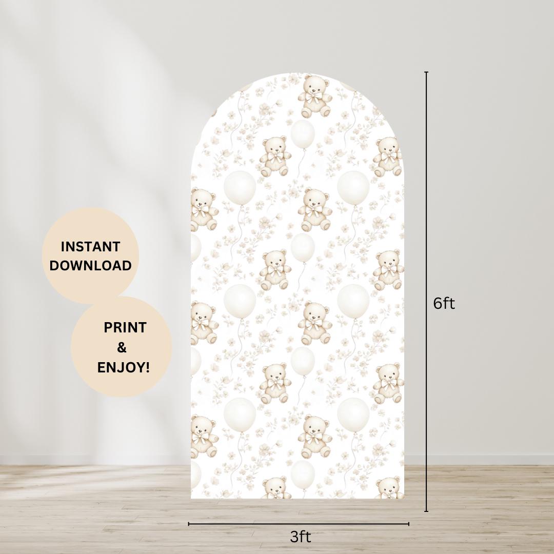 Teddy Bear Arch Backdrop Digital File | Teddy Bear Birthday Decor ...
