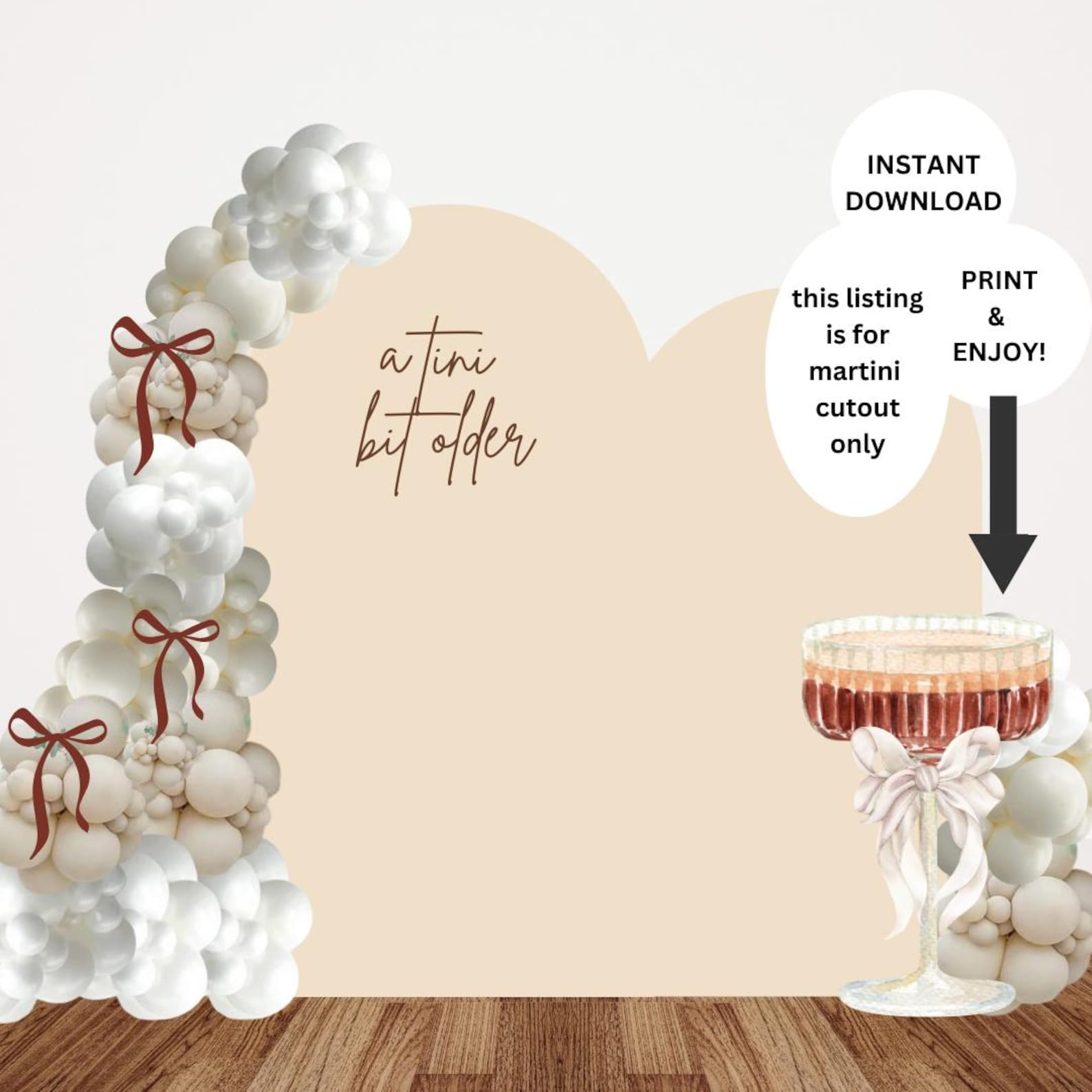 Espresso Martini Cutout With Bow | A Tini Bit Older | Love is Brewing ...