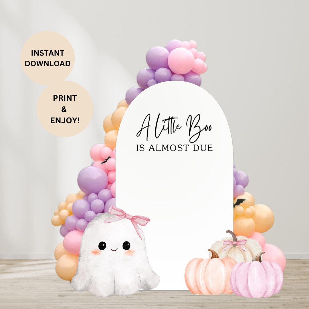 A Little Boo is Almost Due Baby Shower Props | DIY Cutouts | Baby Girl ...