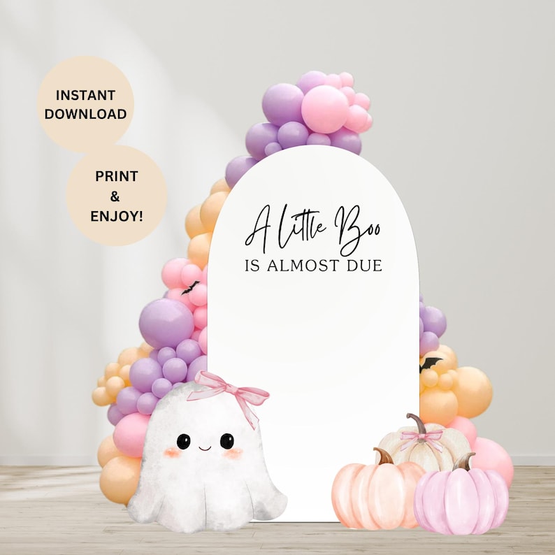 A Little Boo is Almost Due Baby Shower Props | DIY Cutouts | Baby Girl ...
