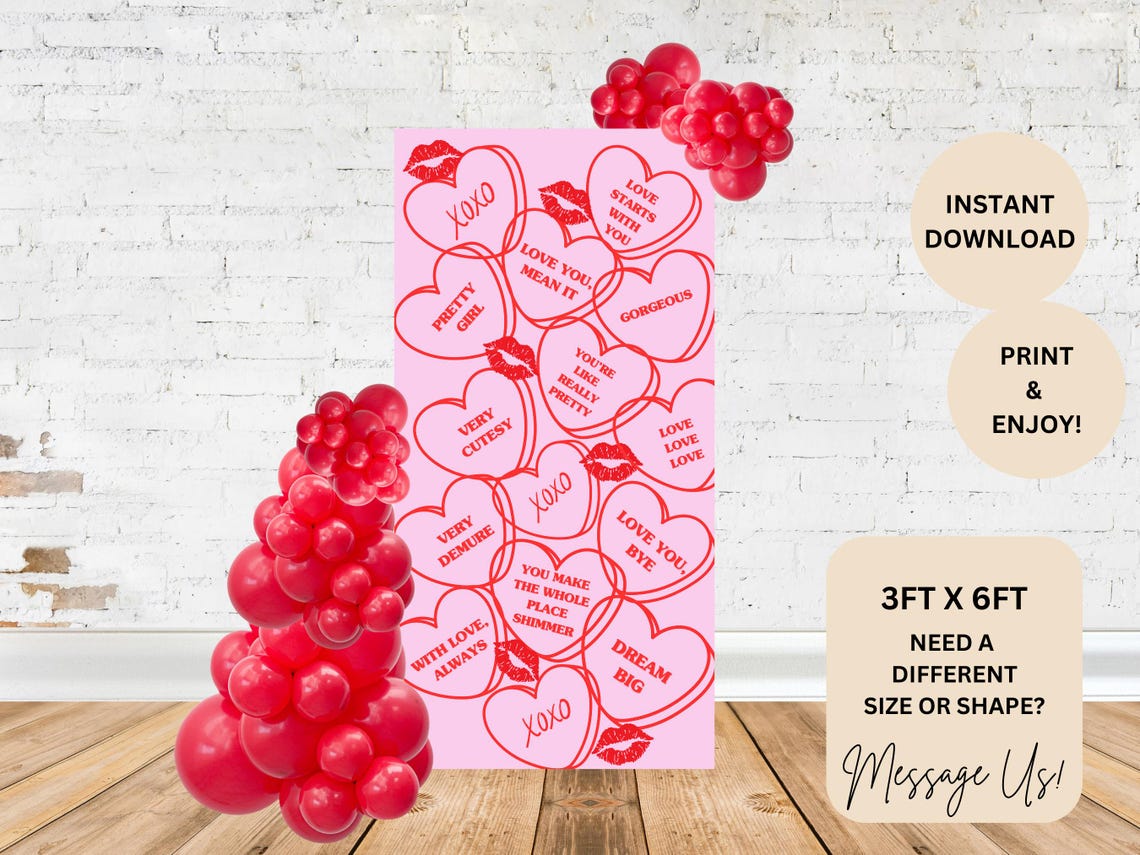 Valentine’s Day Printable Backdrop | Love-themed Digital Download for ...