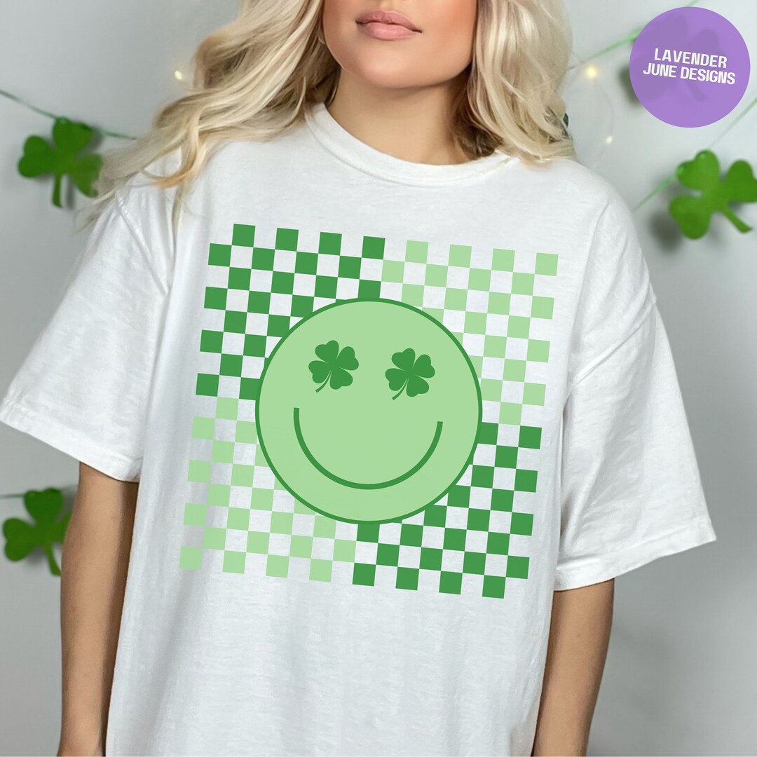 Shamrock Smiley Face PNG - Etsy