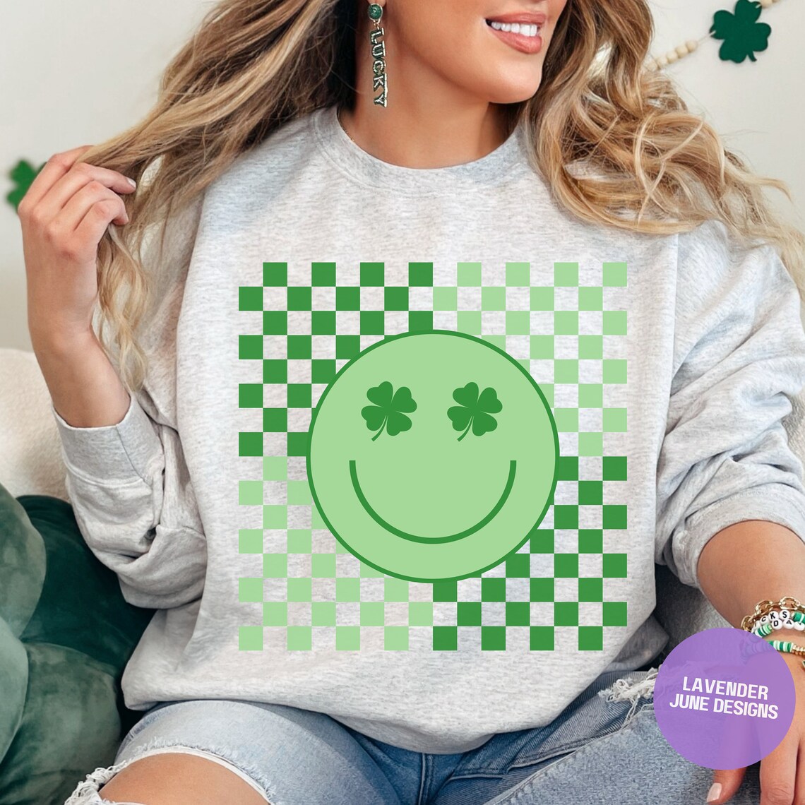 Shamrock Smiley Face PNG - Etsy