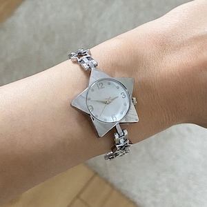 Star & Heart Silver Wristwatch: Celestial Minimalist Design - Etsy