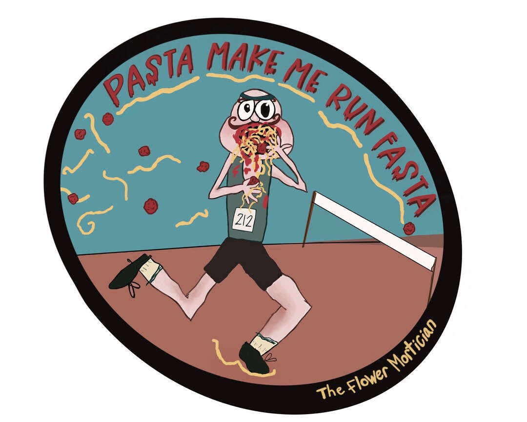 Pasta Make Me Run Fasta , Waterproof Vinyl Sticker, Funny Sticker ...