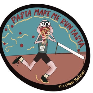 Pasta Make Me Run Fasta , Waterproof Vinyl Sticker, Funny Sticker ...