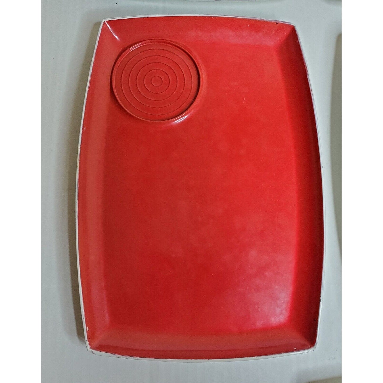 7 Vintage MCM Alcohol Proof Viking Import Japan Snack Trays Red ...