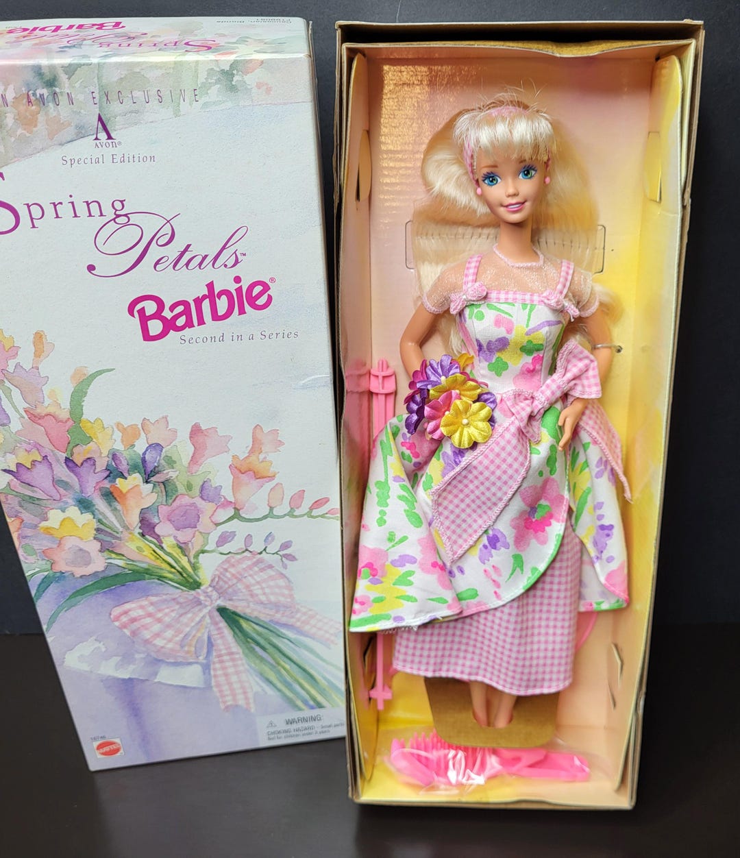 Spring Petals Barbie Doll Second in Series Blonde Avon 16746 Mattel ...