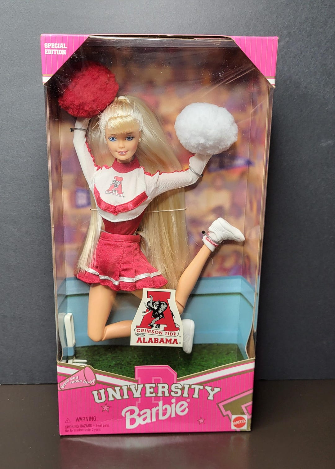 University Barbie Cheerleader Alabama Crimson Tide Blonde 1996 Mattel ...