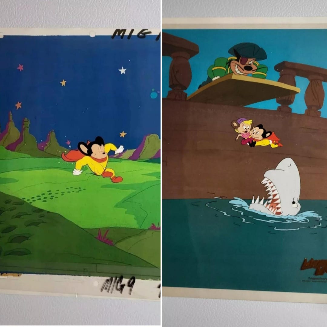 Mighty Mouse Filmation Production Cel Original Animation Art With ...