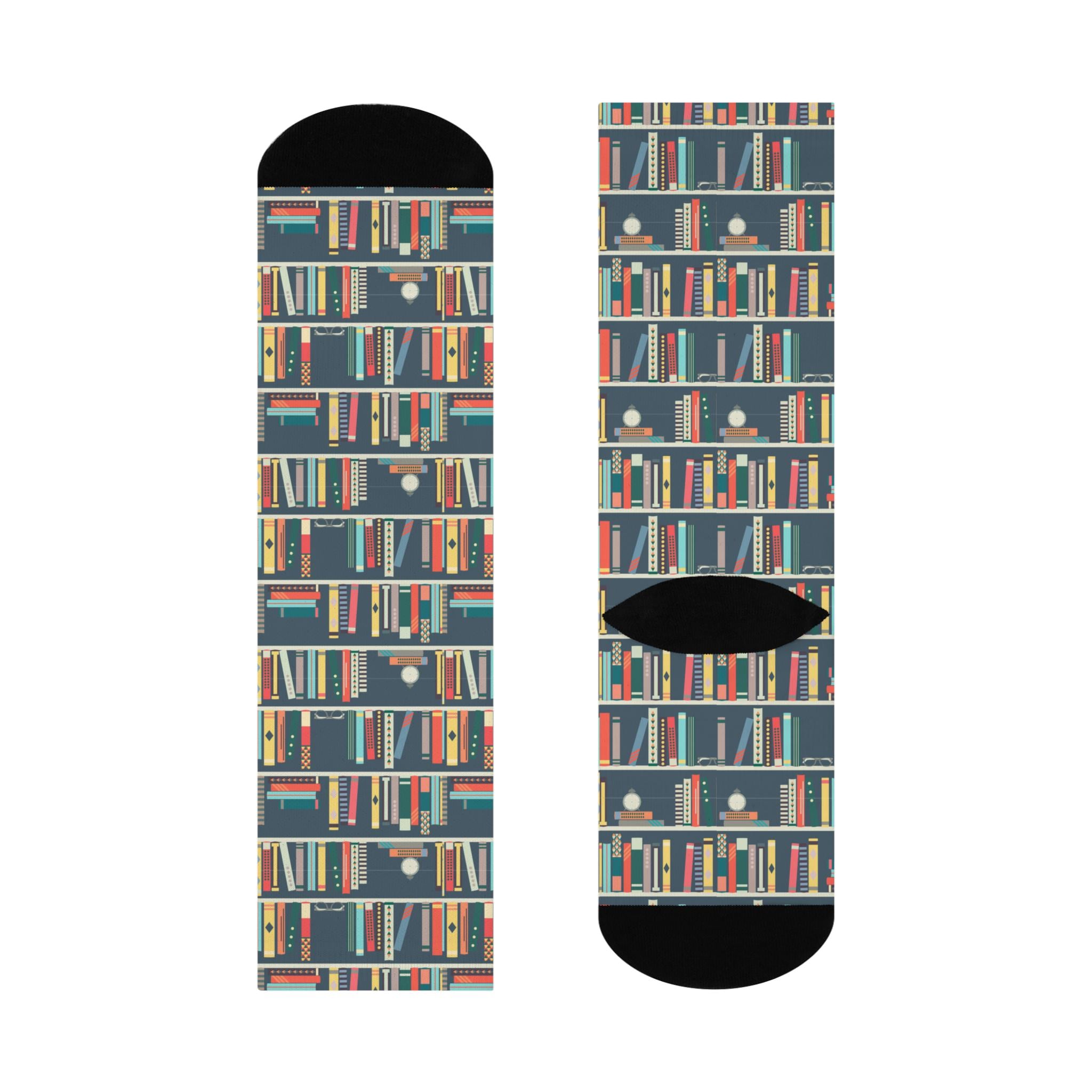 Bookshelf Crew Socks for Book Lovers, Perfect for the Readers in Your ...