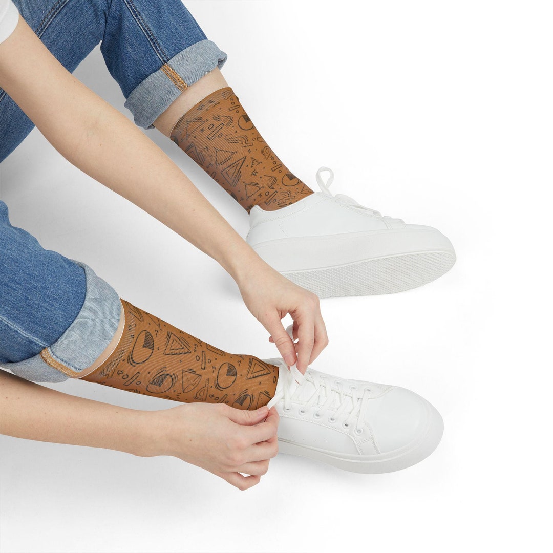 Mathematics Novelty Socks, Geometric Tools & Shapes Design, Fun Dress ...