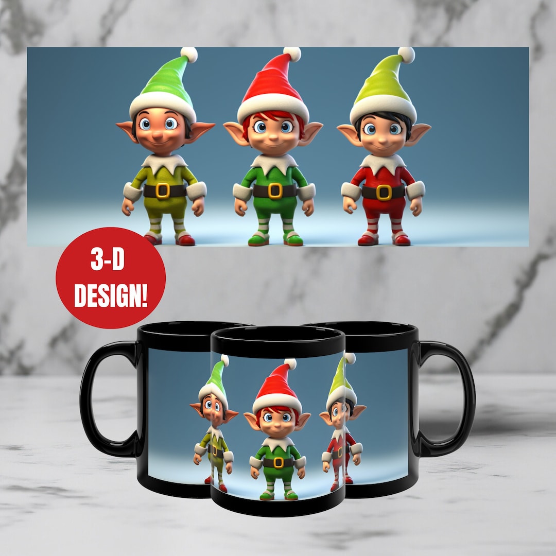 3D Christmas Elf Mug Elf Cup, Hot Chocolate Mug for Kids, 3D Mug ...