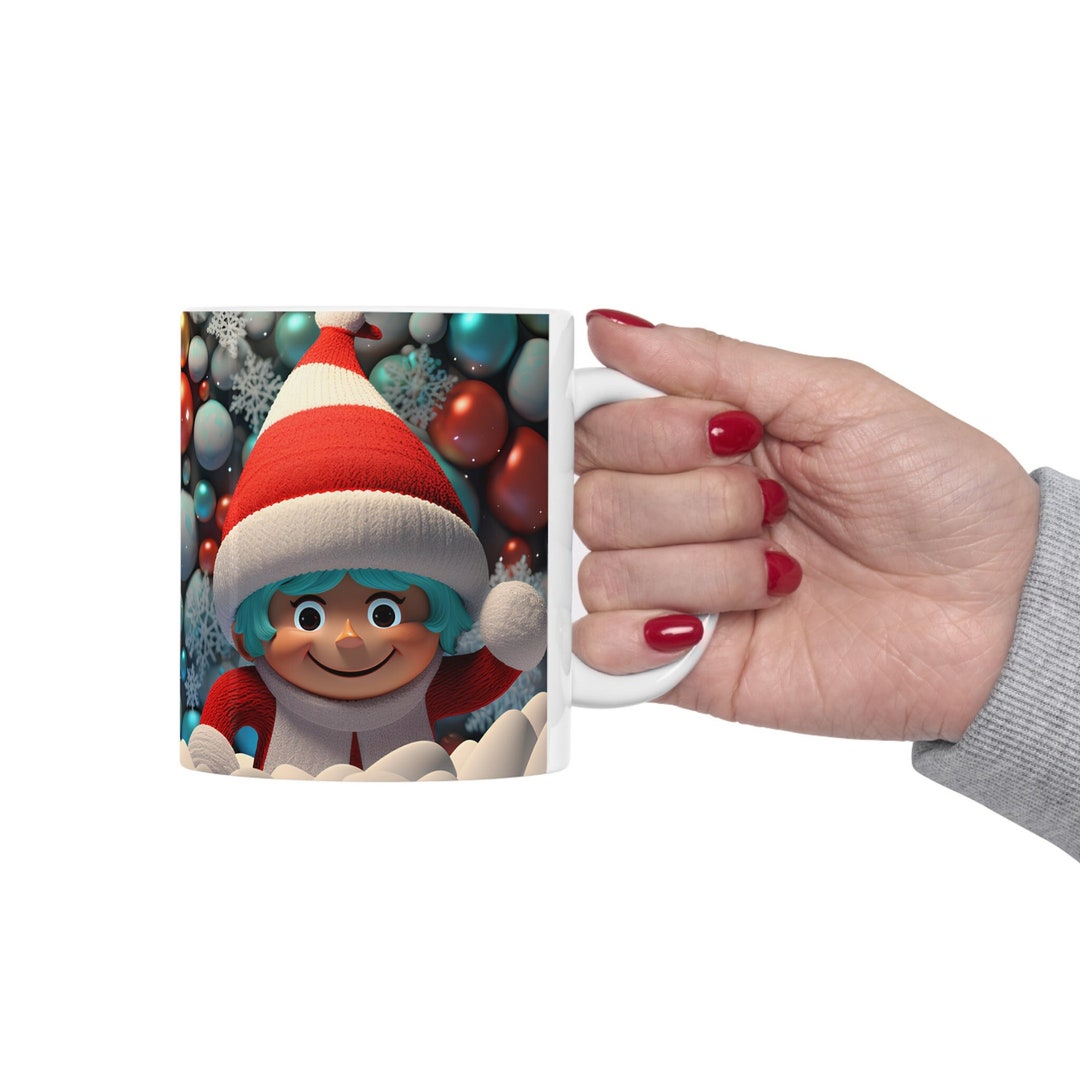 3D Christmas Elf Mug Elf Cup Hot Chocolate Mug for Kids 3D - Etsy