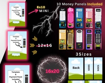 Vending Machine Template 8x10 12x16 16x20 Blank Template Money Panel ...