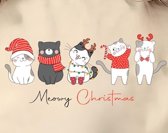 Meowy Christmas Cat PNG Digital Download - Etsy