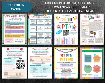 Printable PTA / PTO Bundle Includes Recruitment Flyers, Newsletter ...