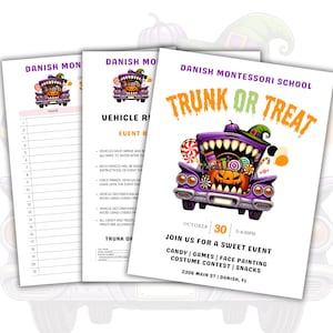 New! Editable Trunk or Treat Flyer | Bundle for School or Church ...
