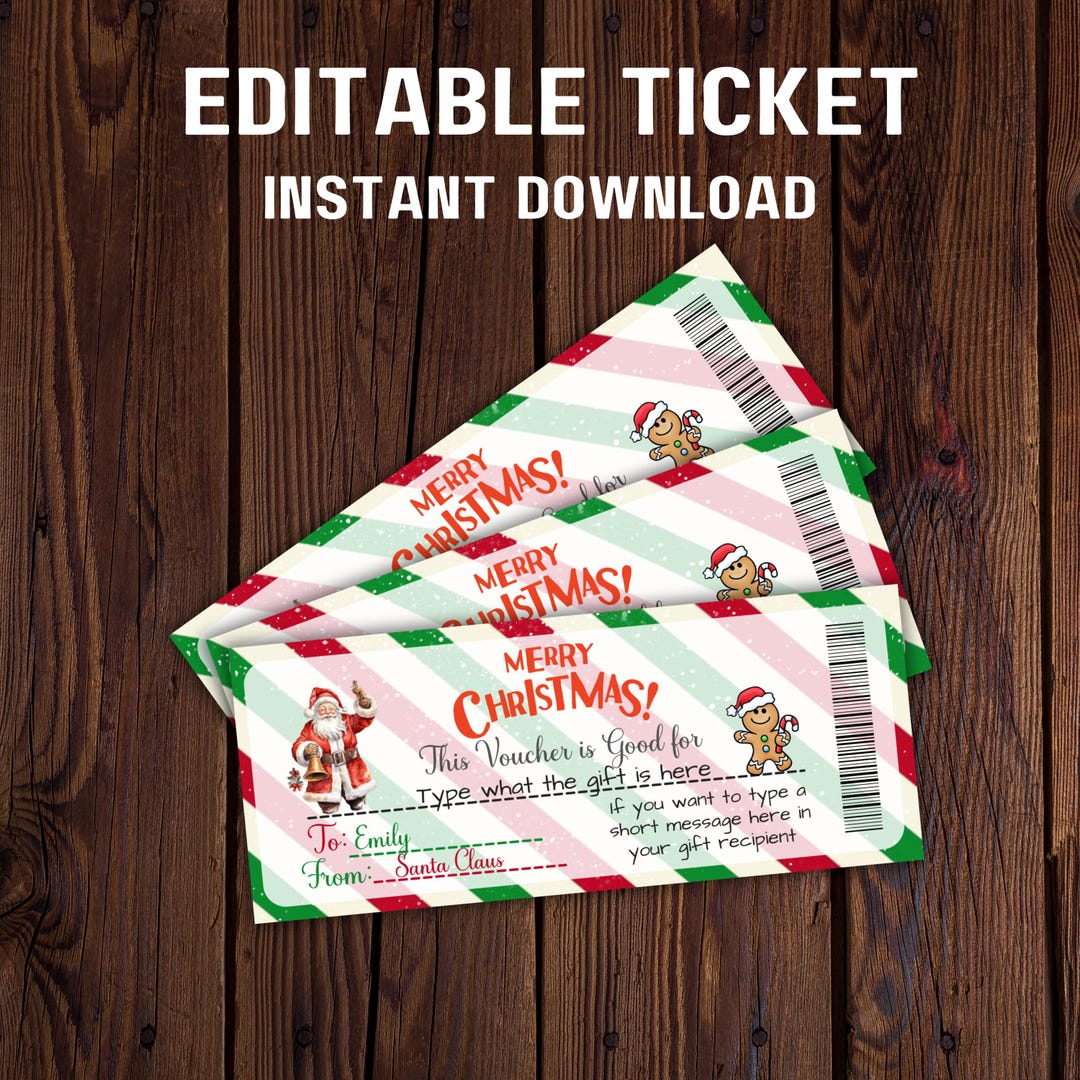 New! EDITABLE Christmas Voucher Coupon | for Experience Gift Giving ...