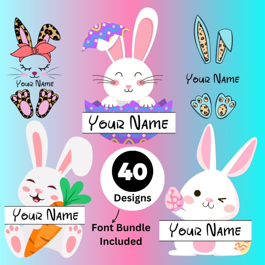 Easter Bunny Custom Name Png | Happy Easter Day | Custom Name Design ...