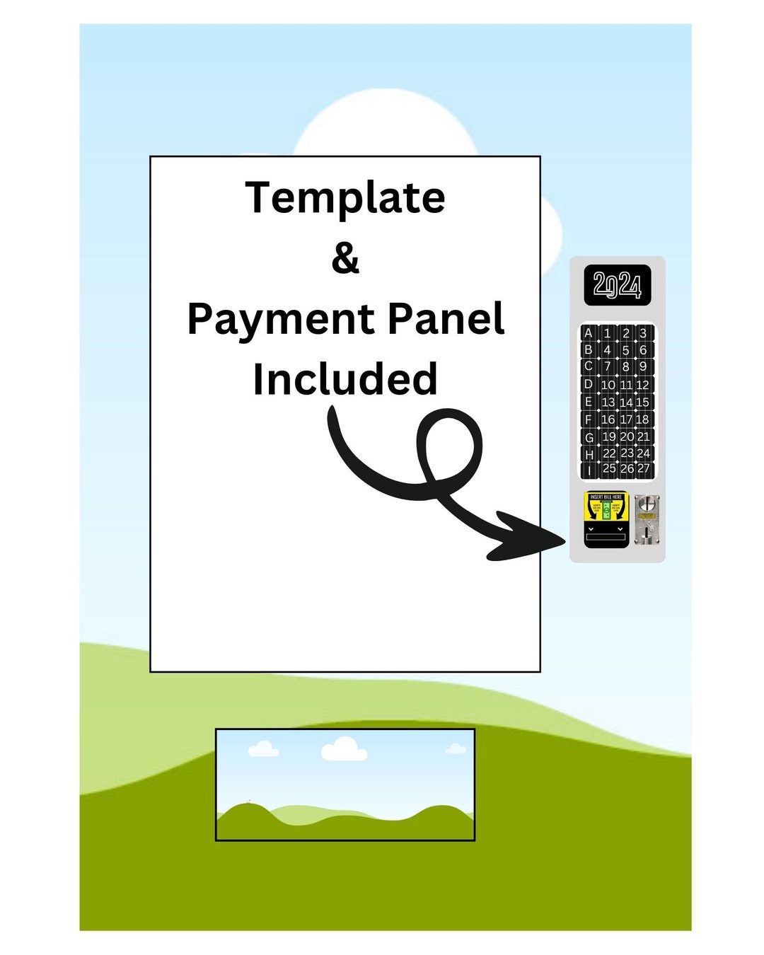 Vending Machine Template | 16x20 Blank Template | Payment Panel Png ...
