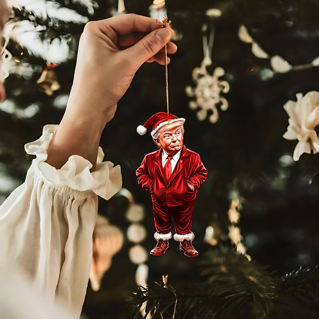 New! President Trump Christmas Ornament | Trump 2D Christmas Decoration ...