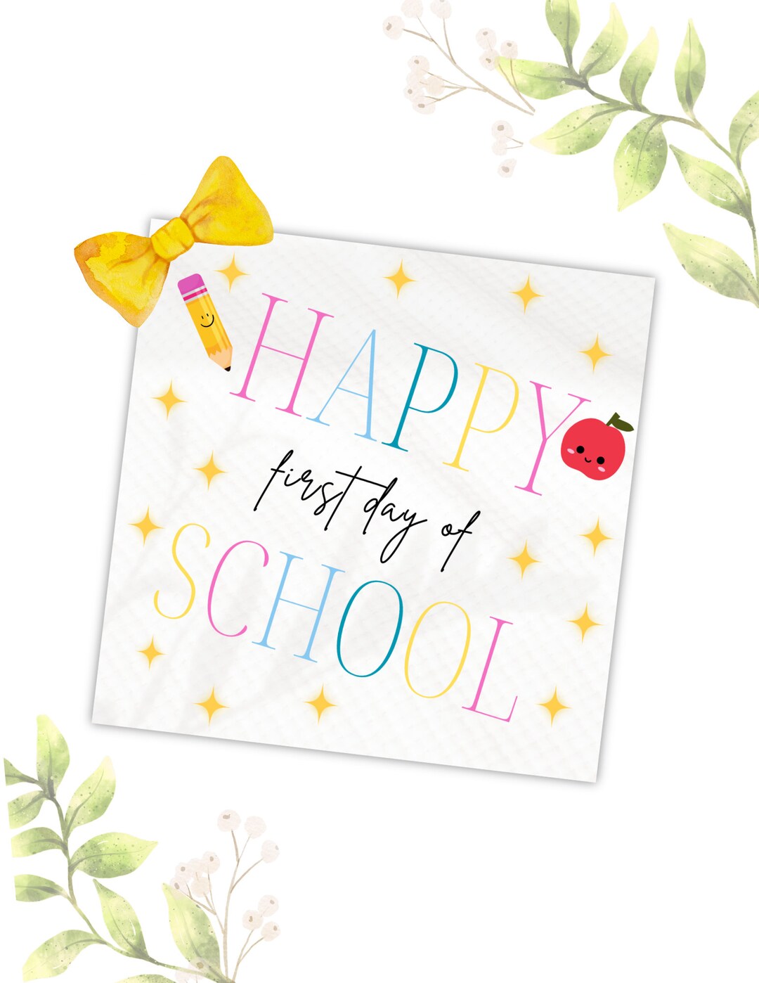 Happy First Day of School Tag | Back to School Prints | Printable Class ...