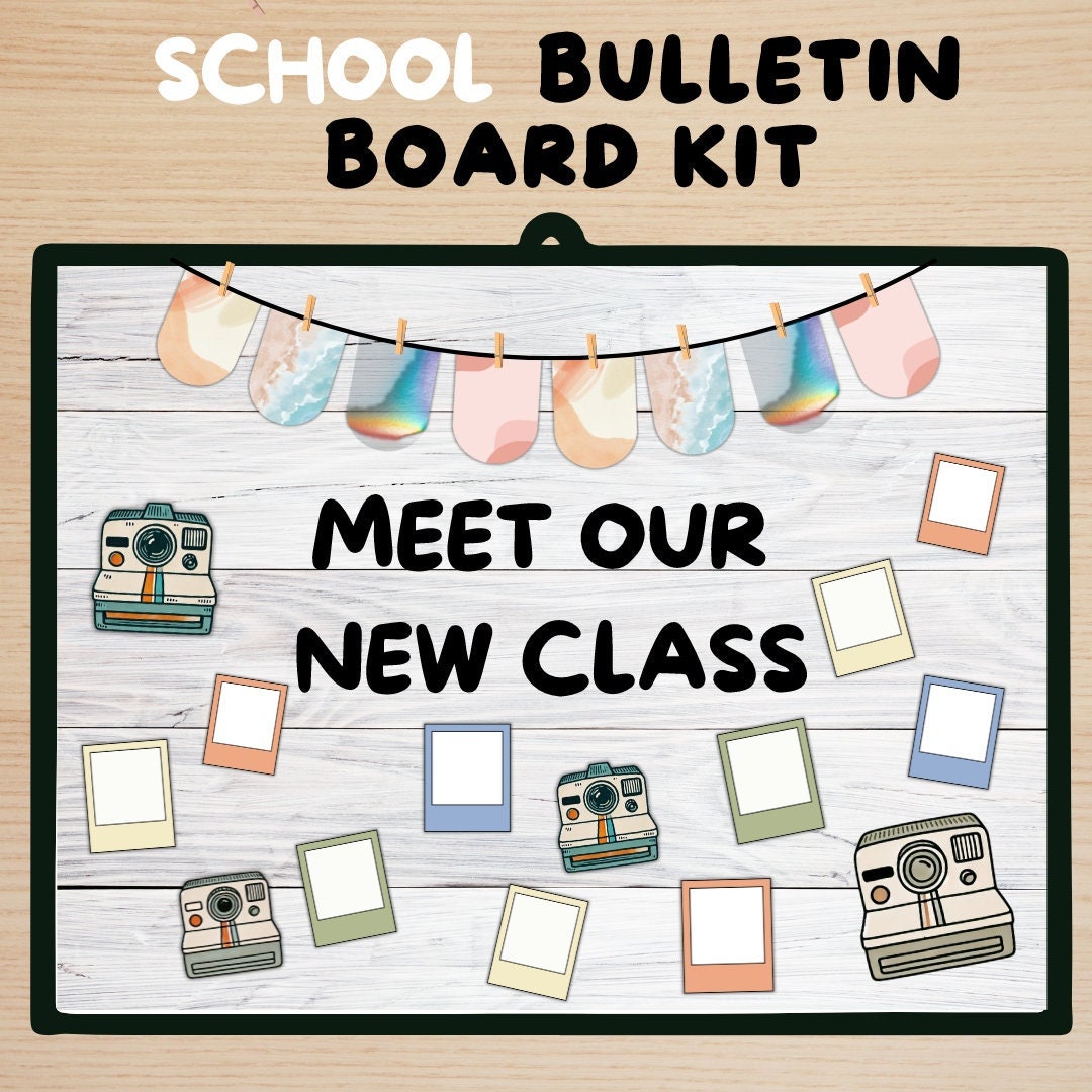Back to School Bulletin Board Kit | Polaroid Themed Classroom Decor ...