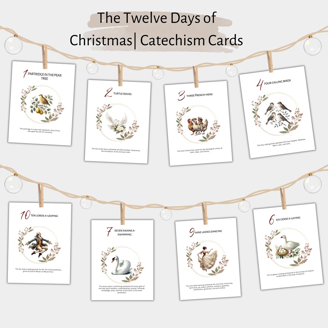 New! the Twelve Days of Christmas| Catechism Cards| Christmas Banner ...