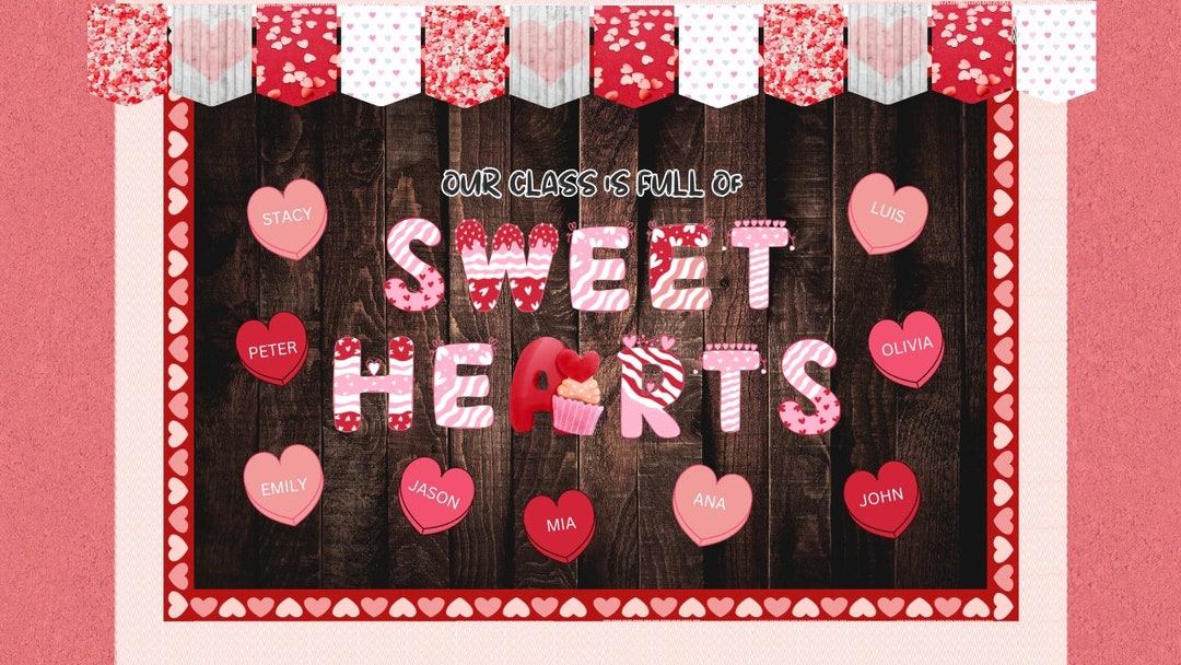New! Valentine's Day Bulletin Board Kit | Sweet Heart Candy | February ...