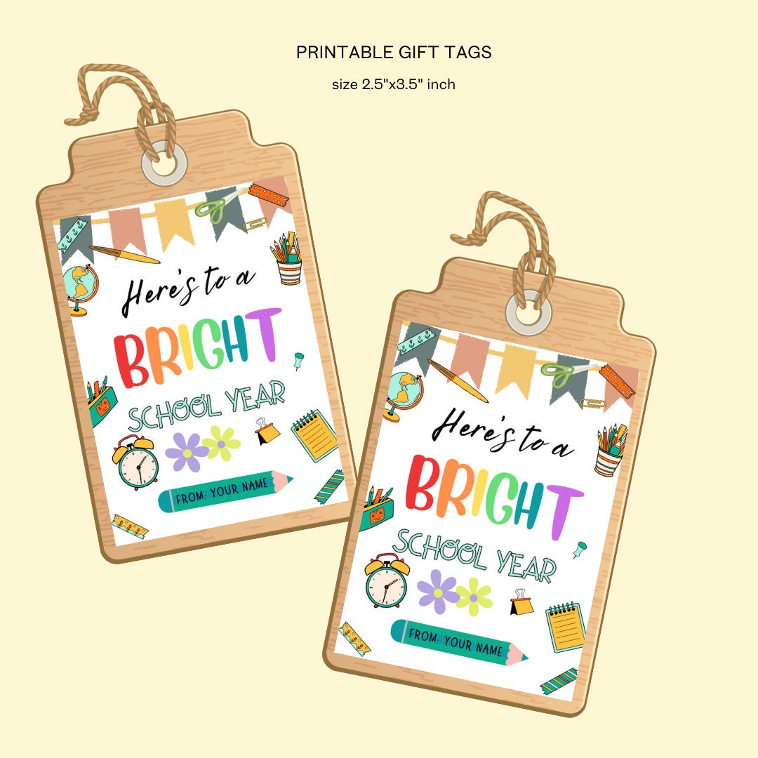 Personalized Back to School Tag | Printable First Day of School Favor ...