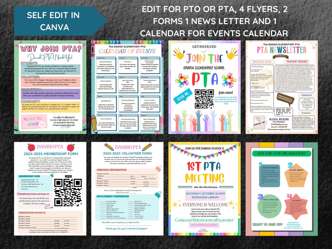 New! Editable PTA / PTO Bundle Includes Recruitment Flyers | Newsletter ...