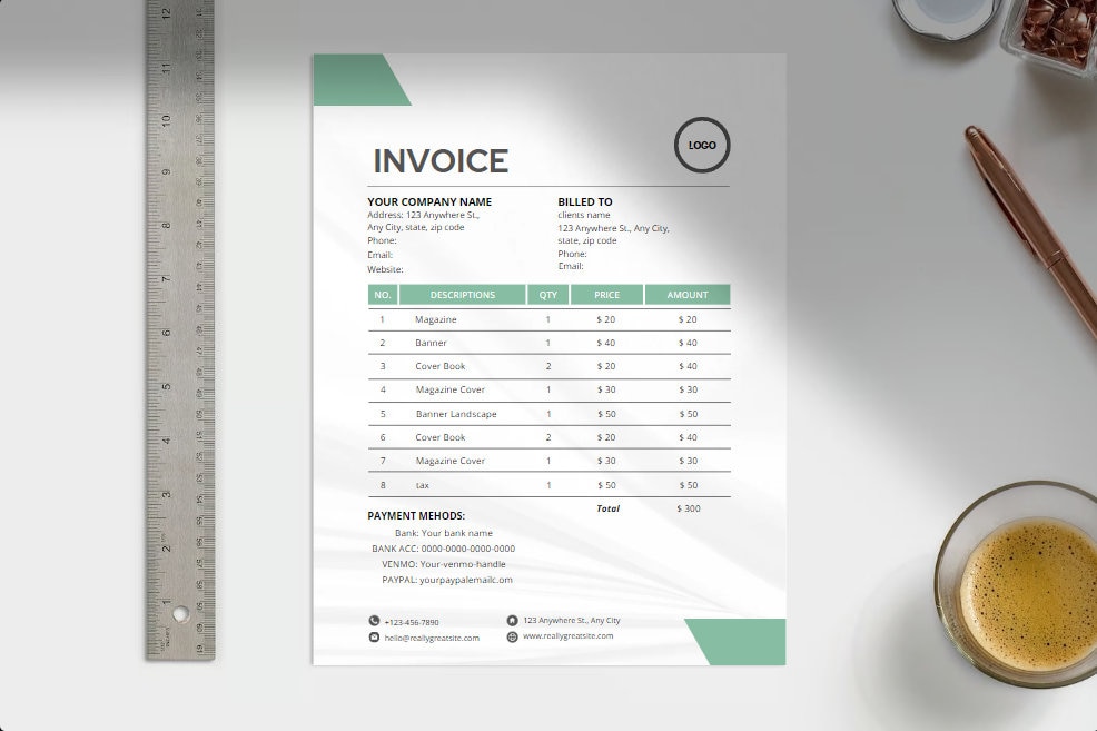 NEW Invoice Template Minimalist Modern and Professional Invoice ...