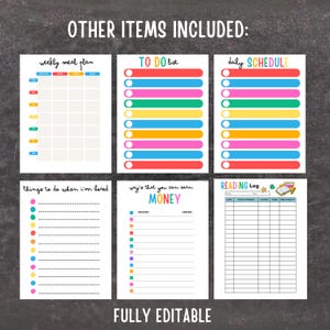 Printable Editable SUMMER 2025 Planner Bundle | Summer Calendar ...
