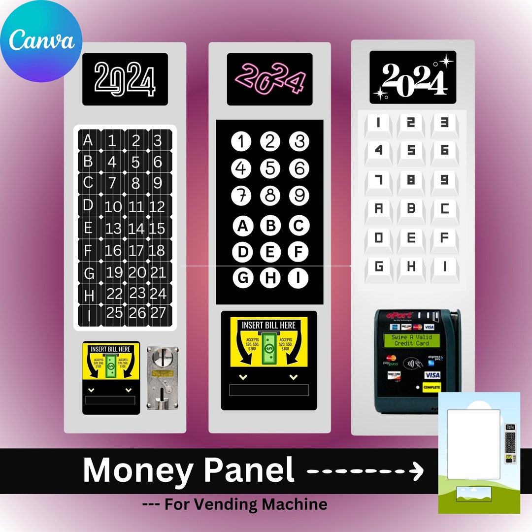 New! Money Panel for Vending Machine Template | 2024 - Etsy