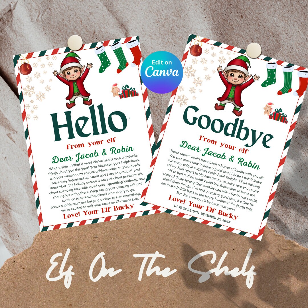 EDITABLE Elf Arrival Letter EDITABLE Hello Greetings From Elf, I'm Back ...