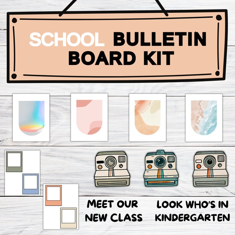 Back to School Bulletin Board Kit | Polaroid Themed Classroom Decor ...