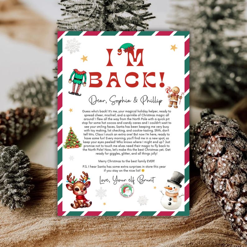 Editable Elf Letter | Elf Arrival Letter | Elf I'm Back Christmas ...