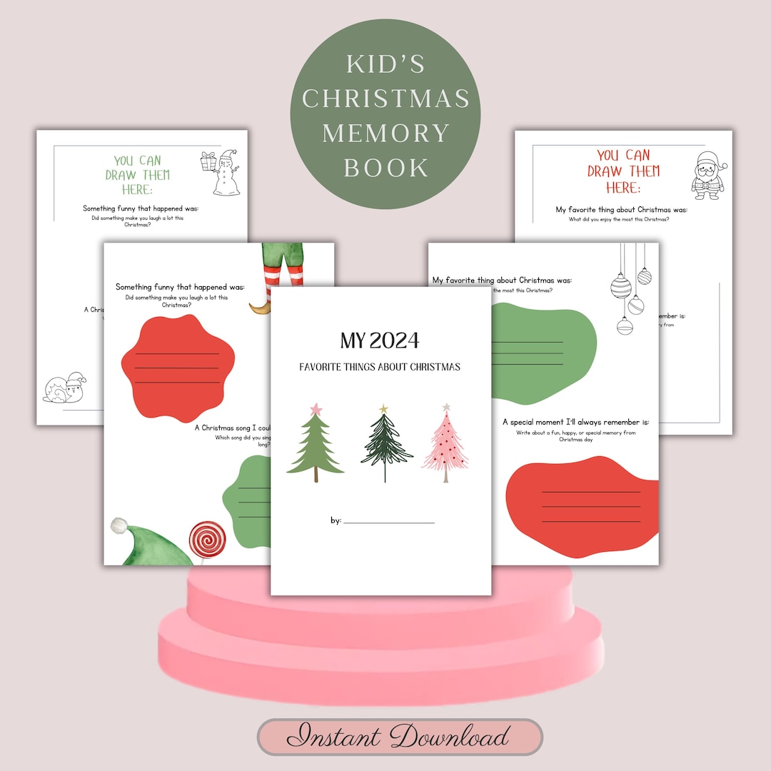 New! Kid's Christmas Memory Book Printable | Holiday Memory Book for ...