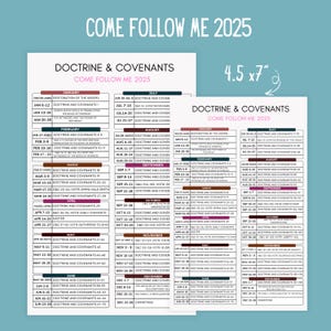 New! Come Follow Me Schedule 2025 | Doctrine and Covenants| CFM Schedule 2025| LDS Stud|, Book ...