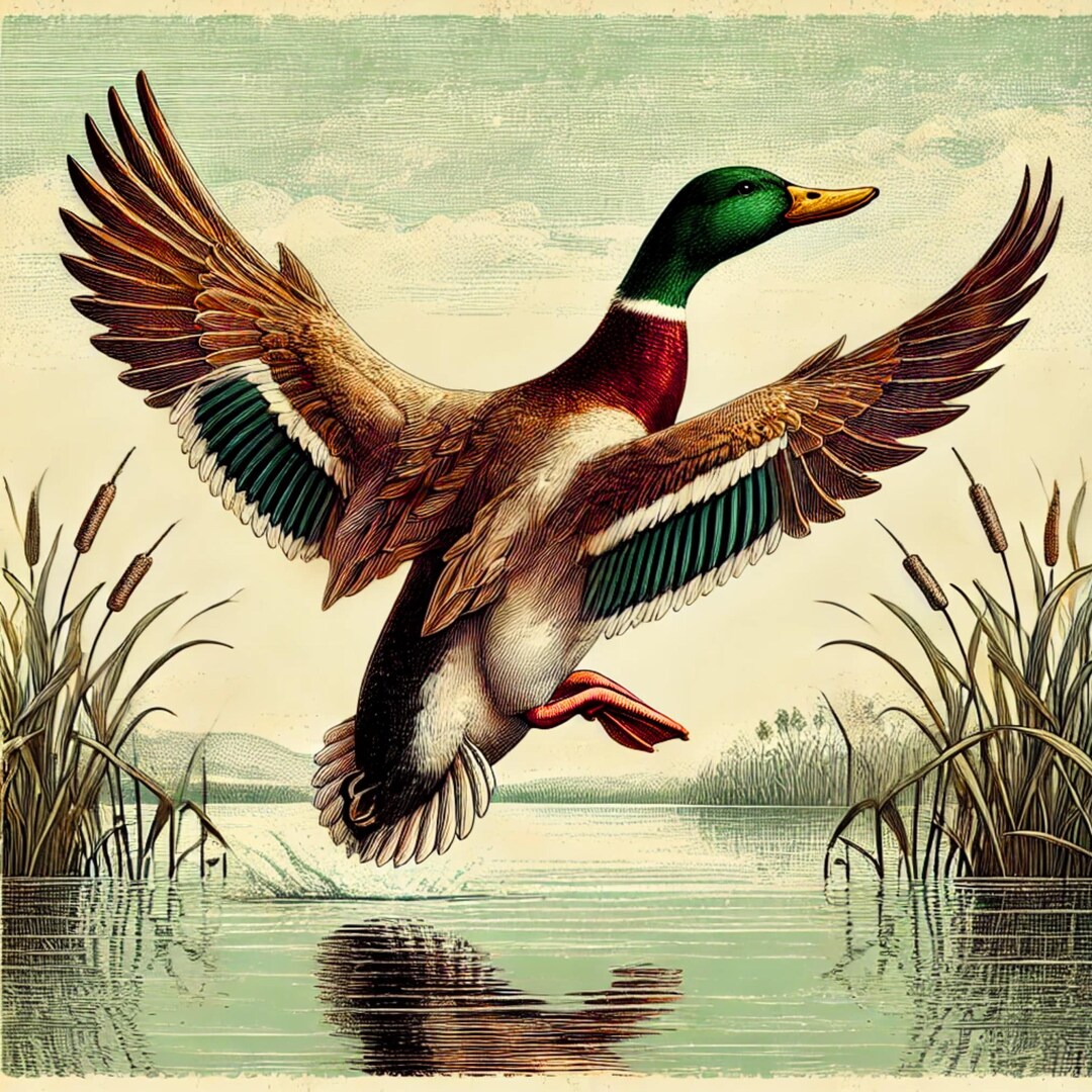 New! Vintage Duck PNG | Duck Png | Mallard Duck Png | Duck Hunting Png ...