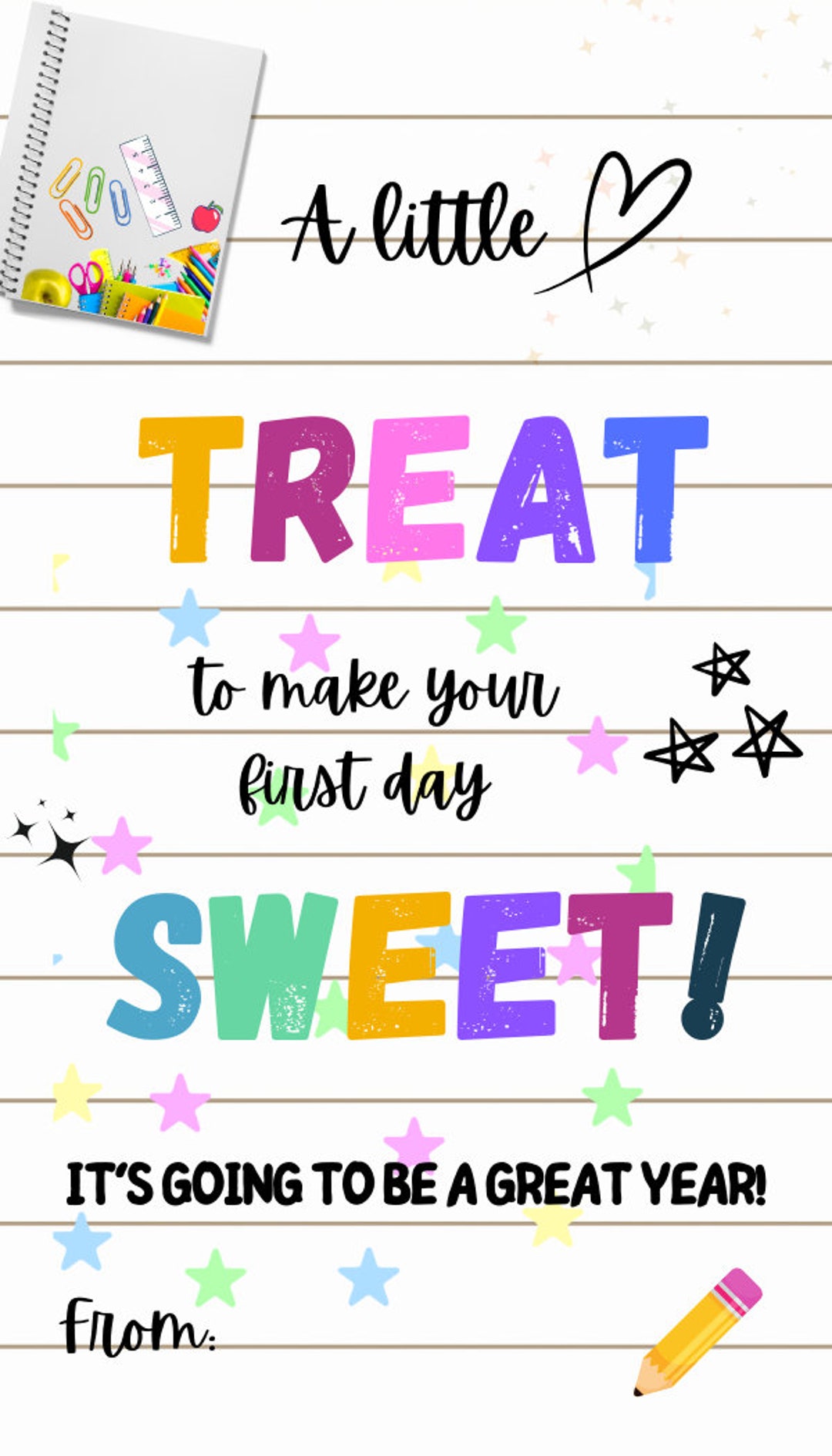 Back to School Tag Printable First Day of School Favor Tags Notepad ...