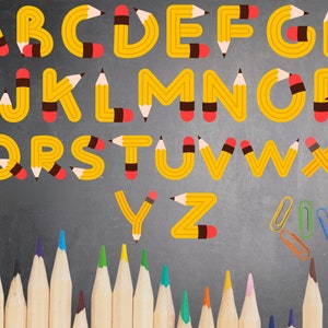 School Alphabet Back to School PNG Teacher Alpha Pack School Alphabet ...
