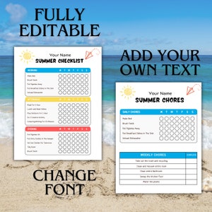 Editable SUMMER Calendar Bundle | 2024 Summer Calendar | Checklist ...