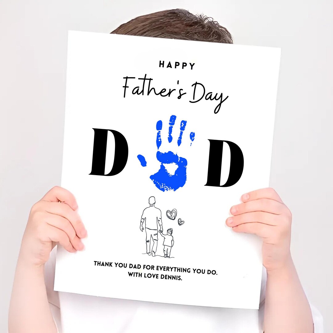 Editable Father's Day Handprint Printable, DIY Craft Gift for Dad, Gift ...