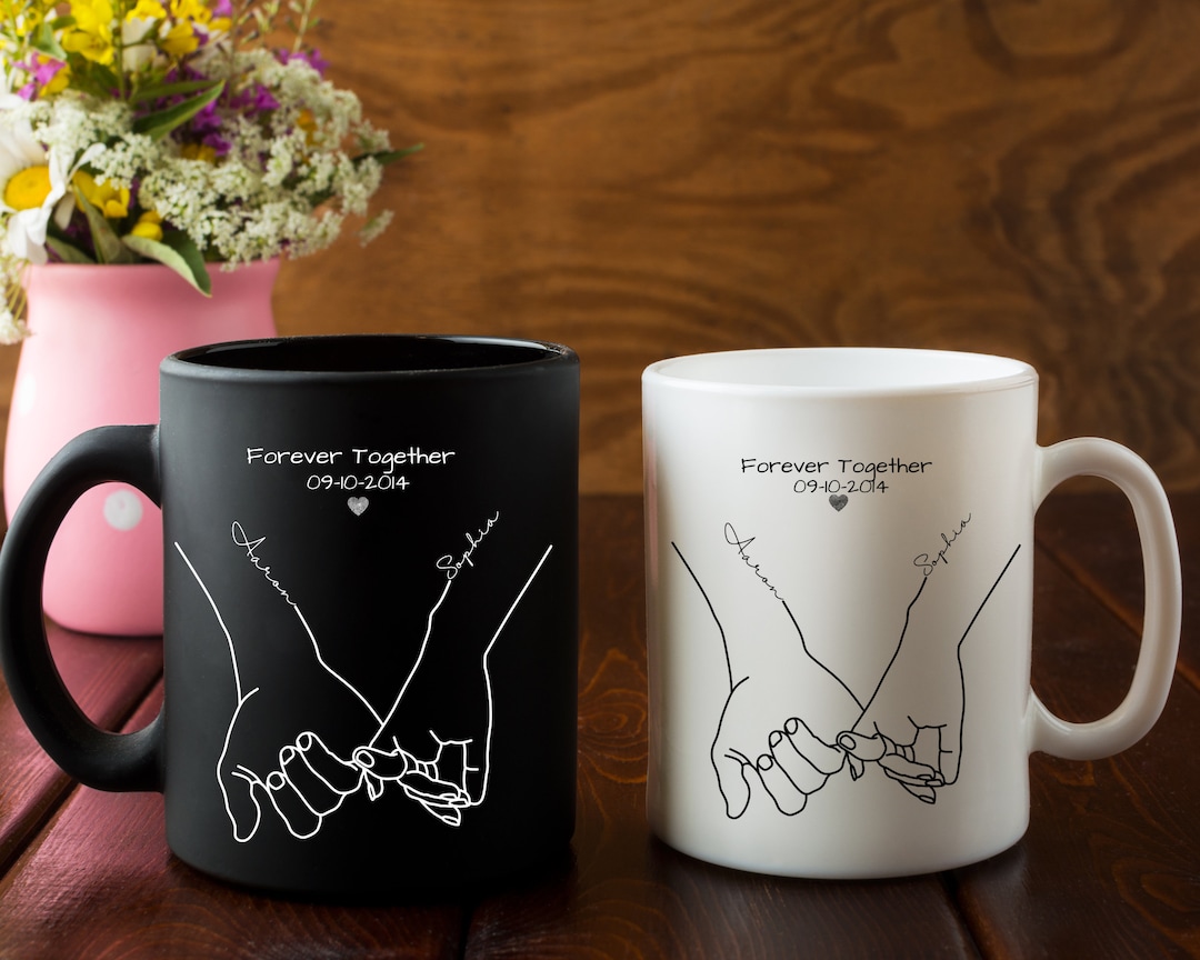 Couple Forever Together Mugs, Custom Wedding Gift, Personalized Wedding ...