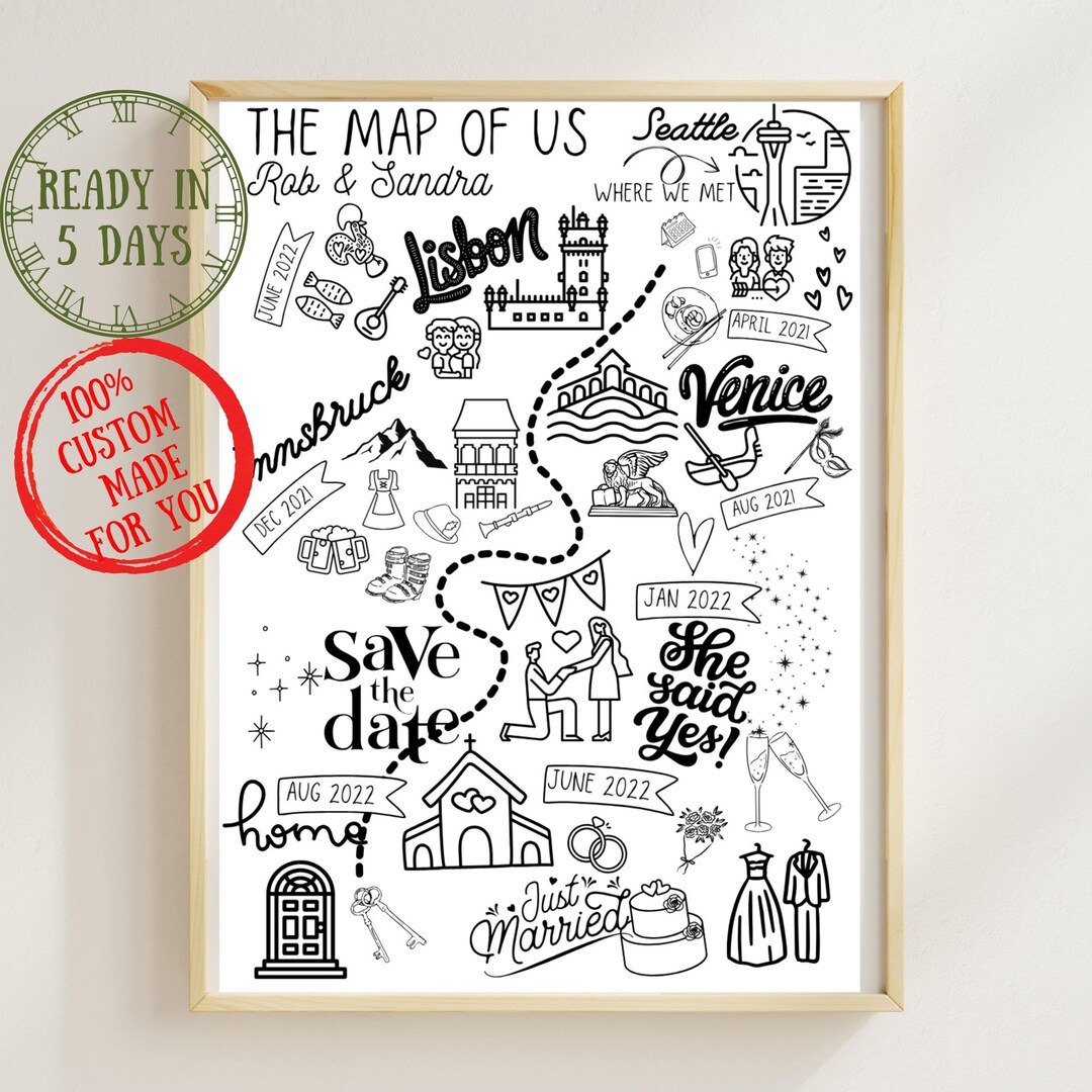 Life Story Map Custom Birthday Gift Story of My Life Retirement Gift ...