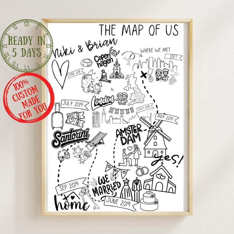 Life Story Map Custom Birthday Gift Story of My Life Retirement Gift ...